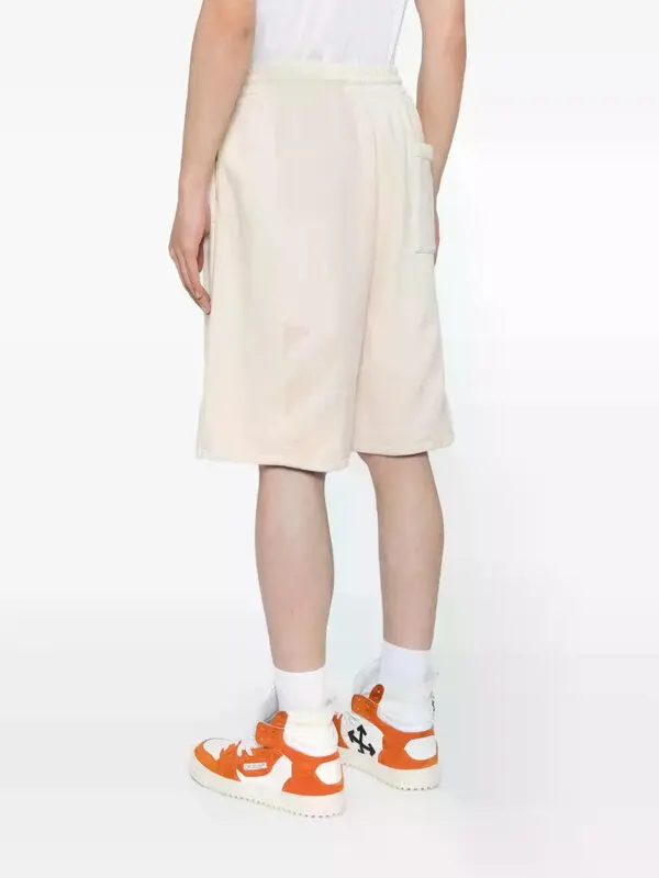 Off-White Diag-stripe Cotton Track Shorts - Neutrals
