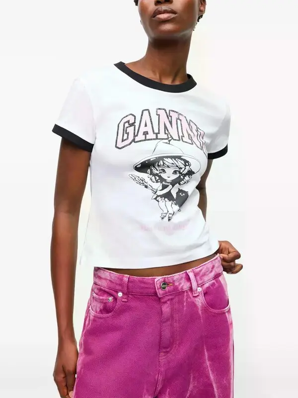 GANNI Graphic-print T-shirt