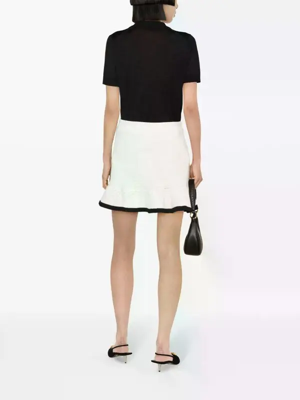 SELF-PORTRAIT Sequinned Crochet Knit Miniskirt