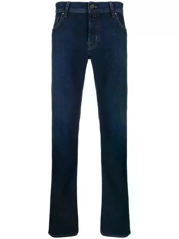 Jacob Cohen Logo Patch Mid-rise Jeans - Blue