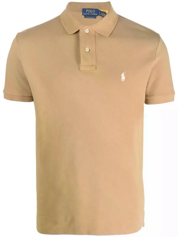 Polo Ralph Lauren Embroidered Short Sleeve Polo - Neutrals