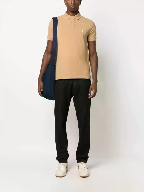 Polo Ralph Lauren Embroidered Short Sleeve Polo - Neutrals