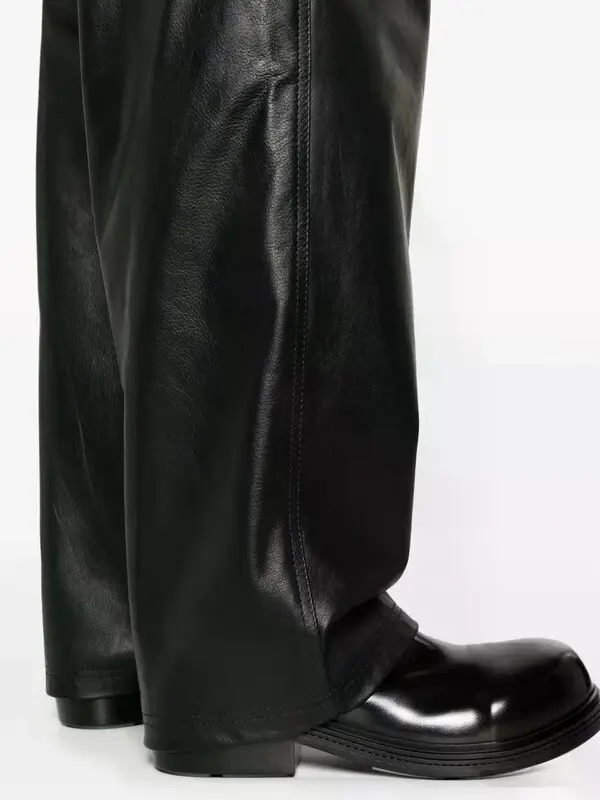 Gcds Wide-leg Leather Trousers