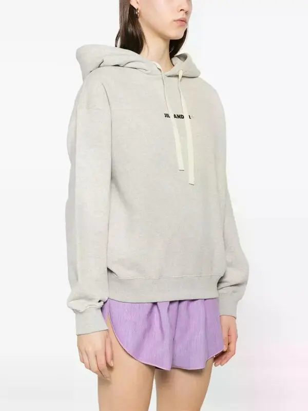 JIL SANDER Logo-print Hoodie - Grey