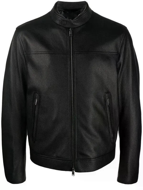 Brioni Zip-front Leather Jacket