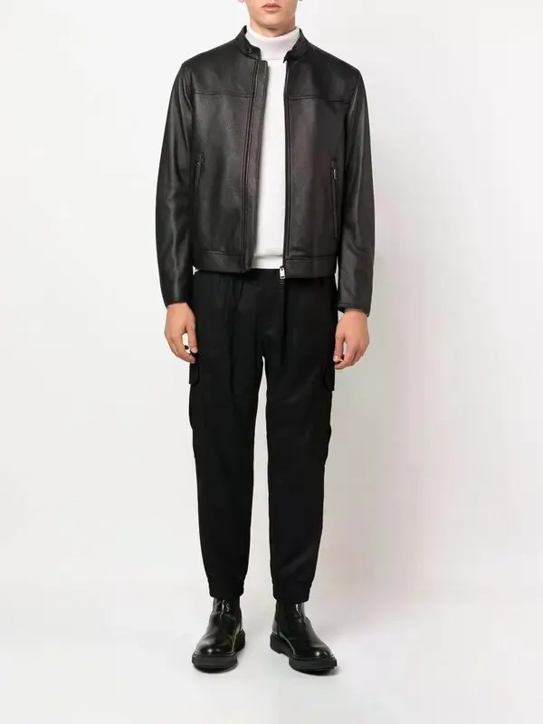 Brioni Zip-front Leather Jacket