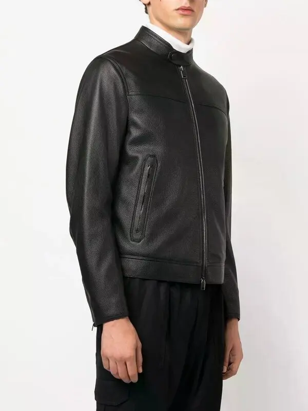 Brioni Zip-front Leather Jacket