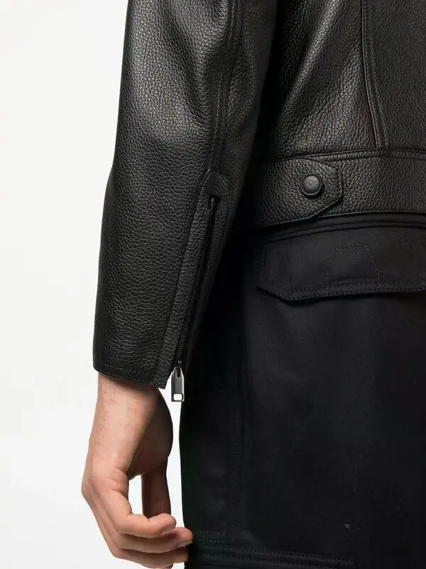 Brioni Zip-front Leather Jacket