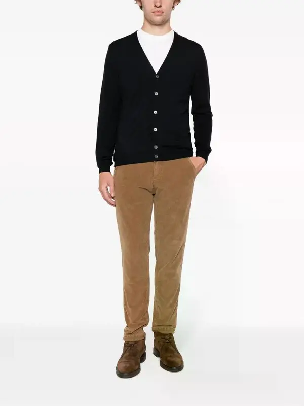 ZANONE Plunging V-neck Fine-knit Cardigan - Blue