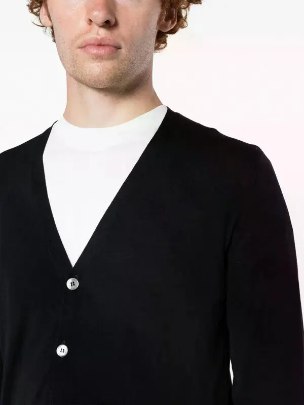 ZANONE Plunging V-neck Fine-knit Cardigan - Blue