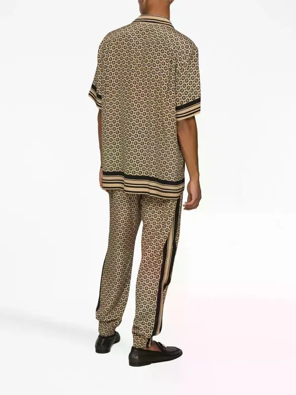 Dolce & Gabbana Monogram-pattern Print Silk Trousers