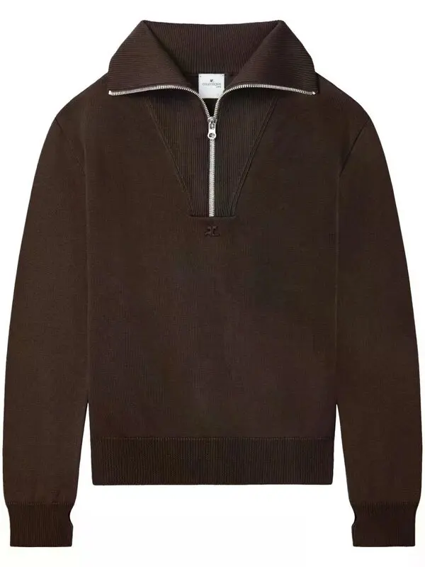 COURREGES Logo-embroidered Wool Sweater