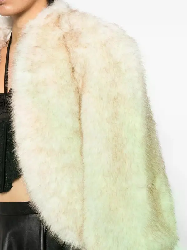 SAIID KOBEISY Cropped Faux-fur Jacket