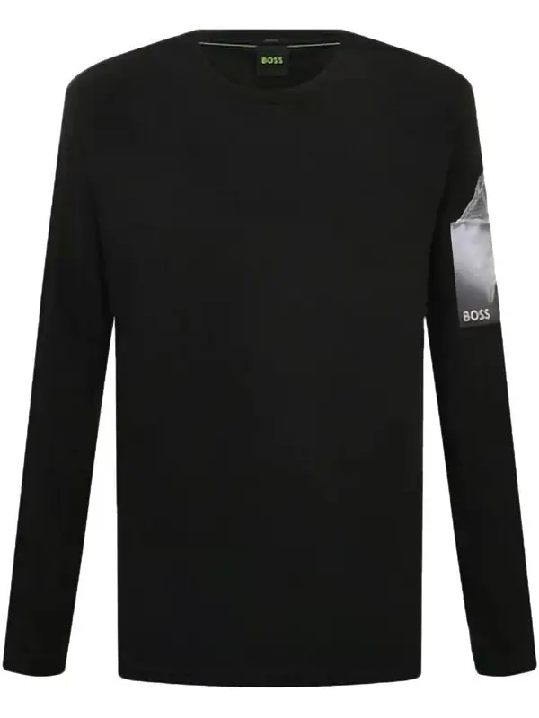 BOSS Graphic-print Sleeve Togn Sweatshirt - Black
