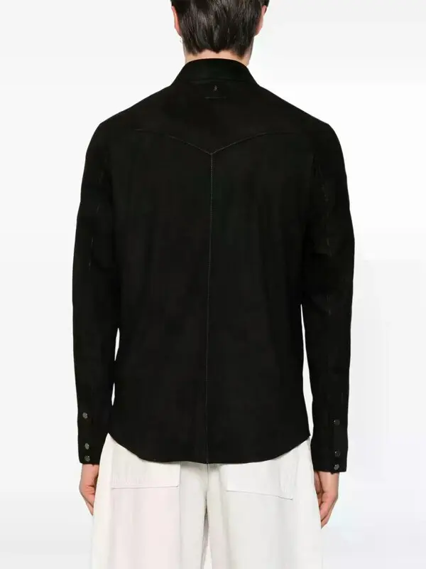 SALVATORE SANTORO Suede Shirt Jacket - Black