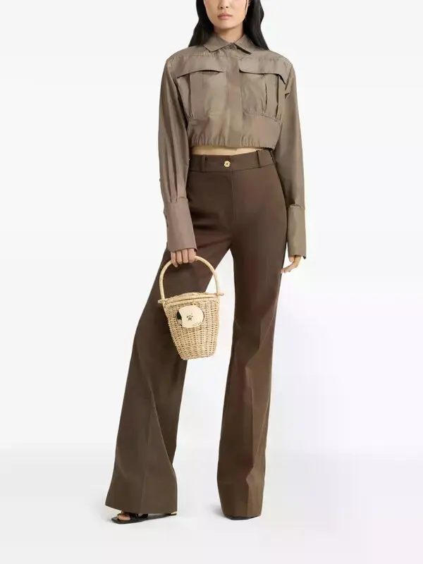 PATOU Cropped Faille Safari Shirt