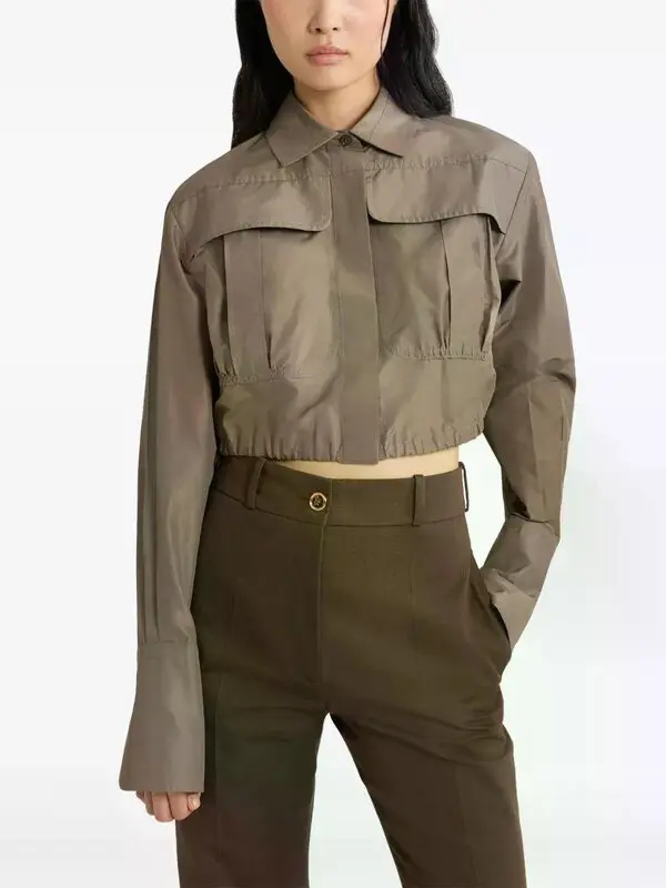 PATOU Cropped Faille Safari Shirt