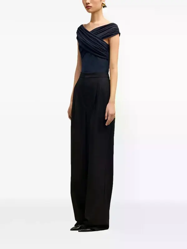 AMI Paris Draped-design Cotton-blend Top