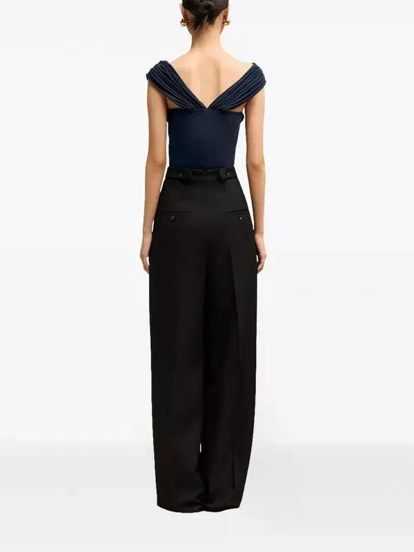 AMI Paris Draped-design Cotton-blend Top