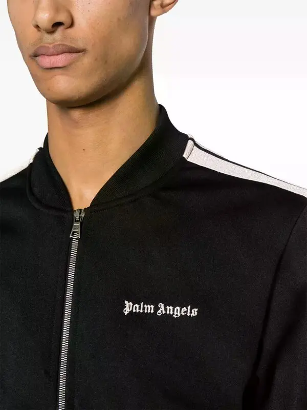 Palm Angels Logo-embroidered Track Jacket - Black