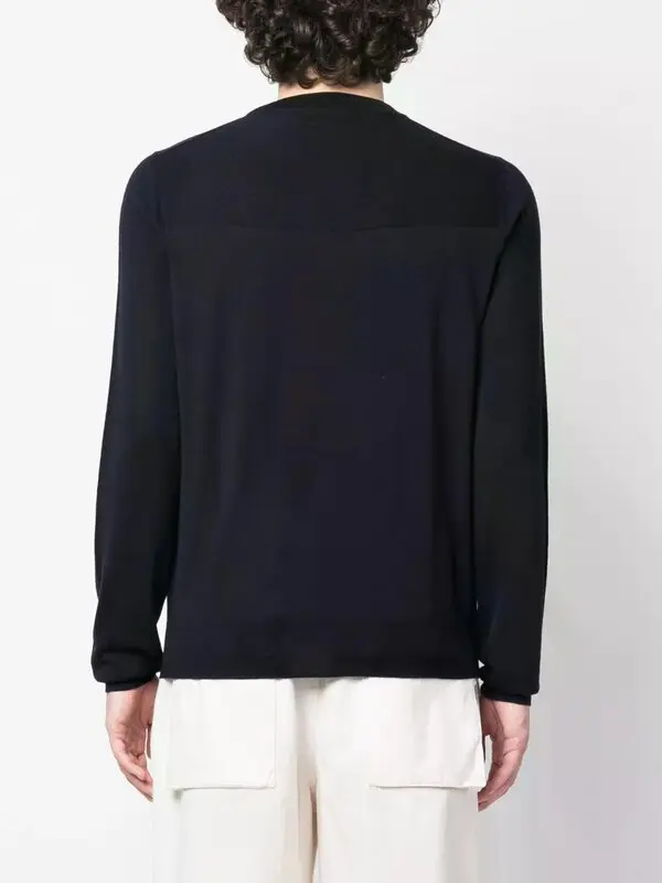 JIL SANDER Crew Neck Virgin Wool Jumper - Blue
