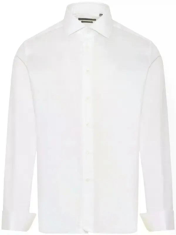 Corneliani Curved Hem Button-up Shirt - White