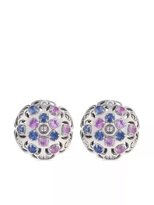 OFFICINA BERNARDI 18kt White Gold Damasco Sapphire Earrings - Silver