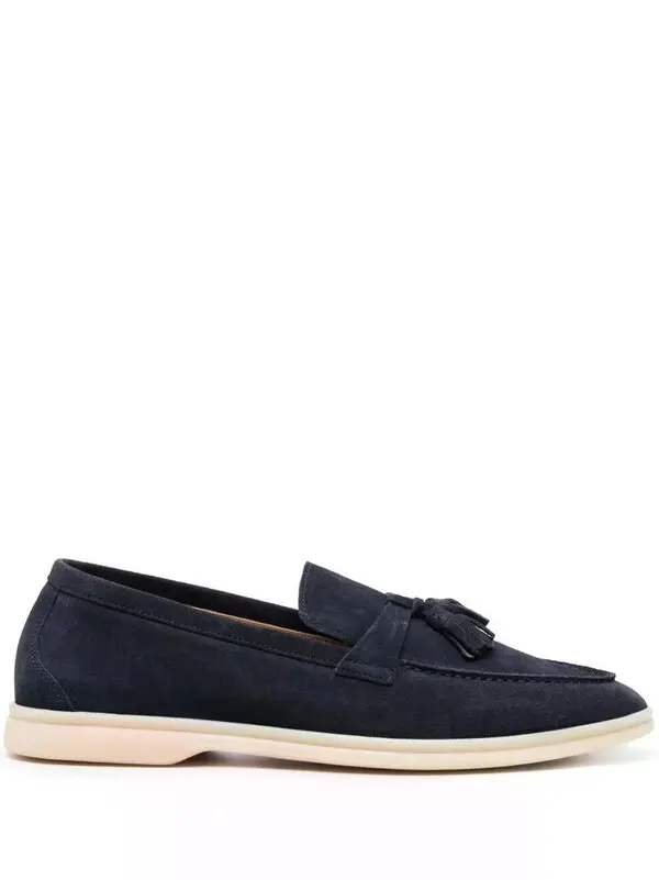SCAROSSO Leandro Tassel-detail Suede Loafers - Blue