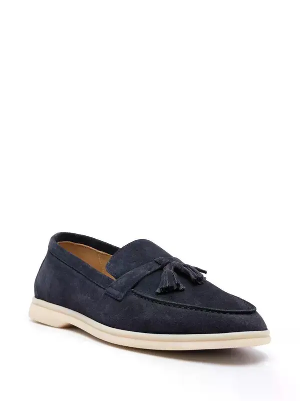 SCAROSSO Leandro Tassel-detail Suede Loafers - Blue