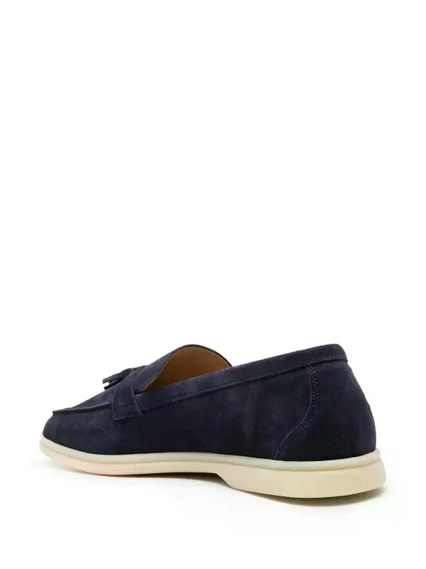 SCAROSSO Leandro Tassel-detail Suede Loafers - Blue