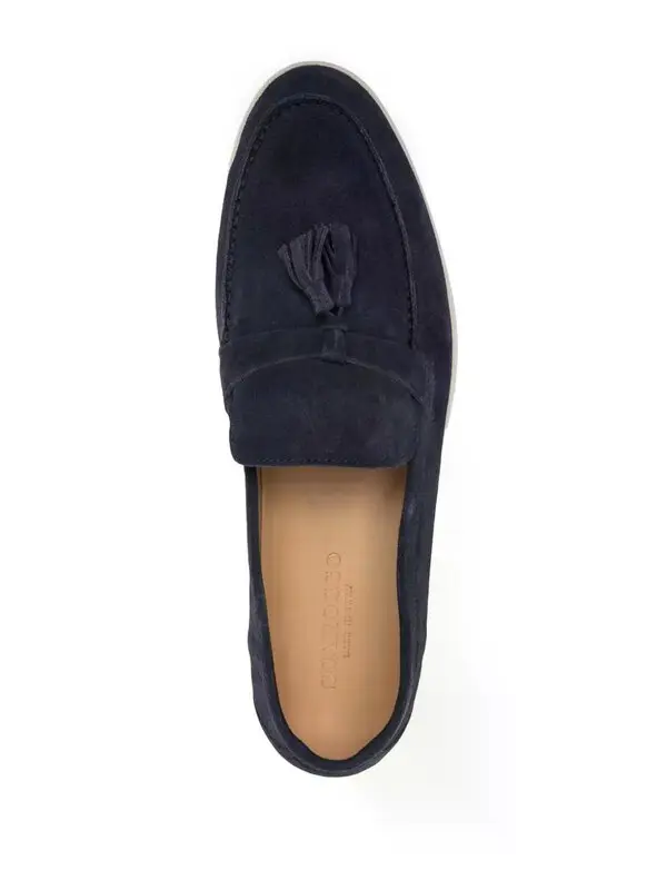 SCAROSSO Leandro Tassel-detail Suede Loafers - Blue