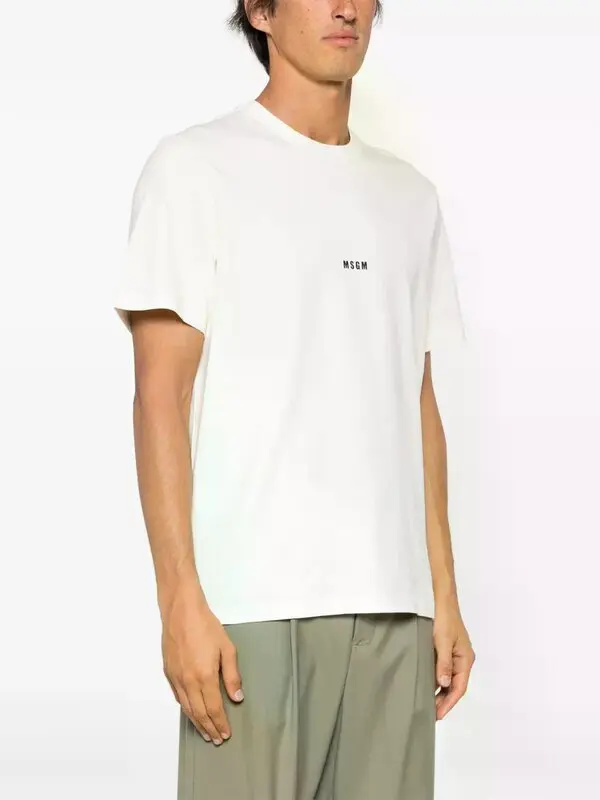 MSGM Logo Print Cotton T-shirt