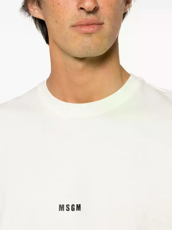 MSGM Logo Print Cotton T-shirt