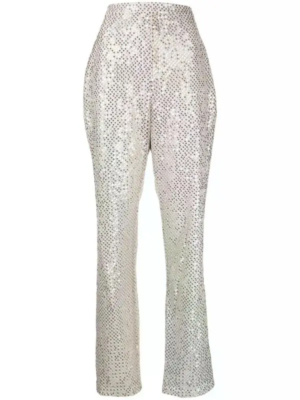 SAIID KOBEISY Sequin Embellished Straight-leg Trousers