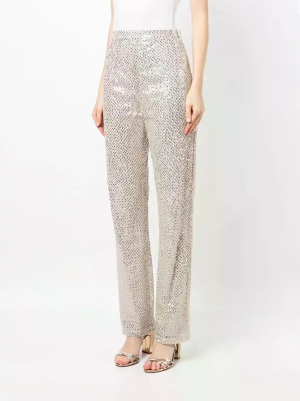 SAIID KOBEISY Sequin Embellished Straight-leg Trousers