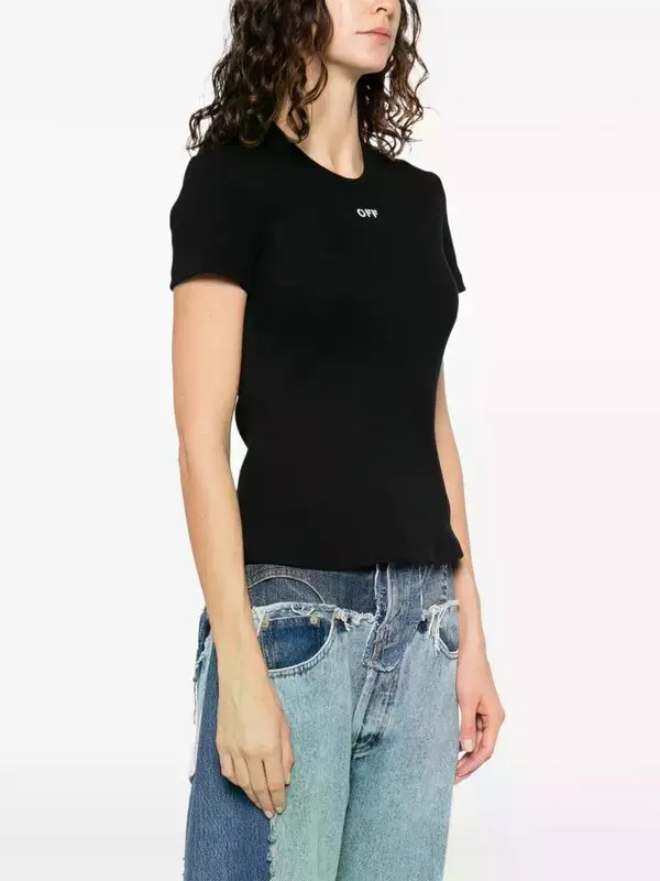 Off-White Off Stamp Ribbed-knit Top