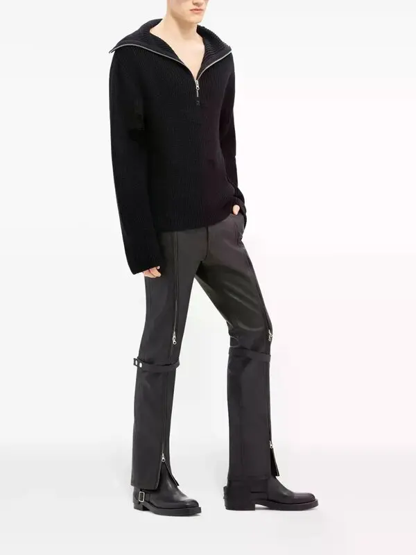 COURREGES Ribbed Wool Hooded Sweater