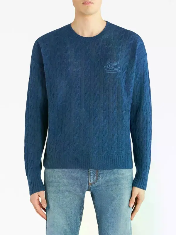 Etro Cable-knit Cashmere Jumper - Blue