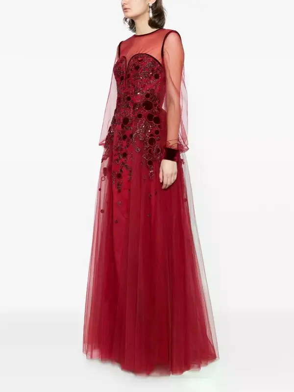 SAIID KOBEISY Embroidered Tulle Gown