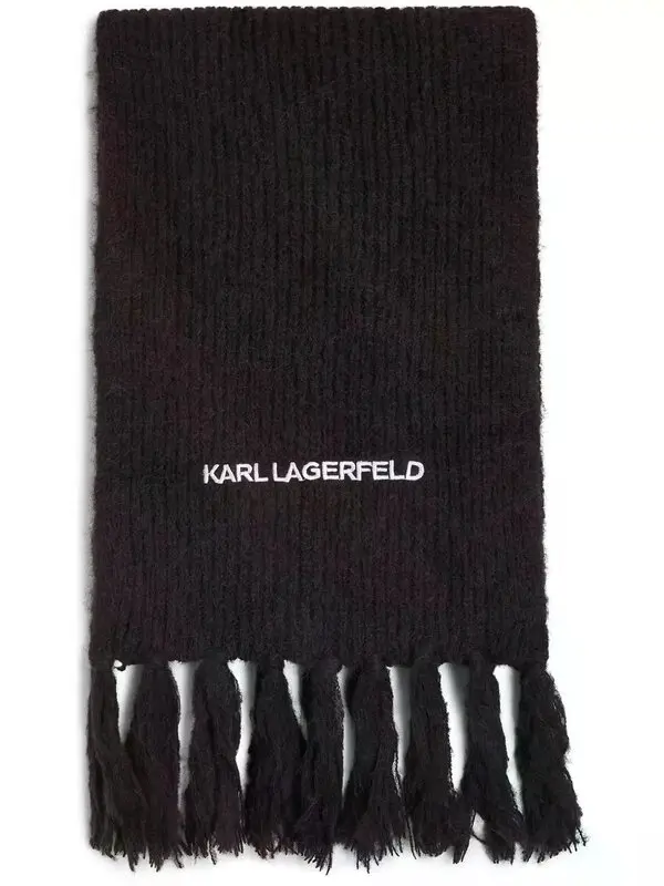 Karl Lagerfeld Essential Knitted Scarf - Black