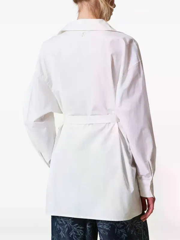 TWINSET Cotton Shirt With Floral Appliqu