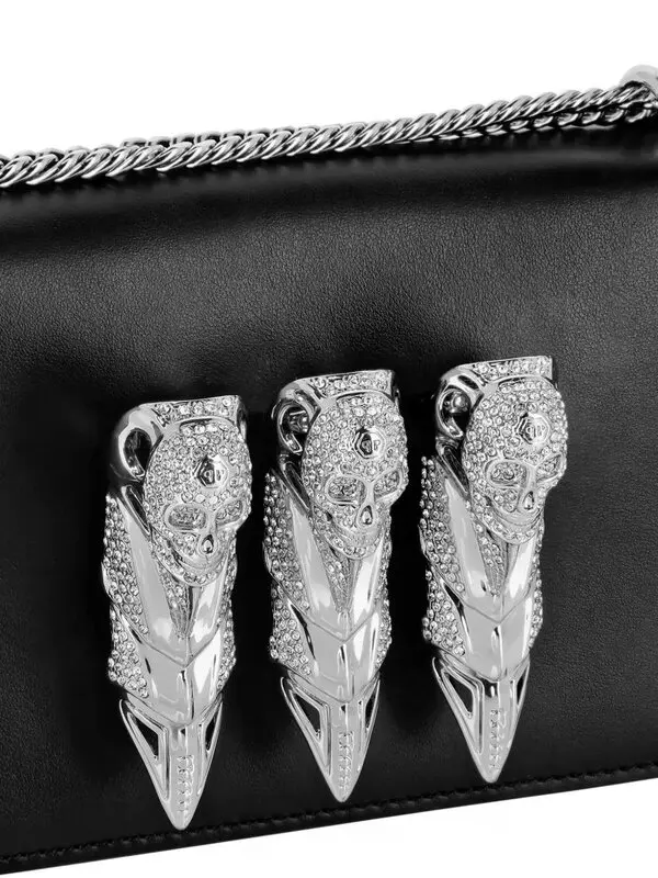 Philipp Plein Leather Shoulder Bag With Skull Appliqu