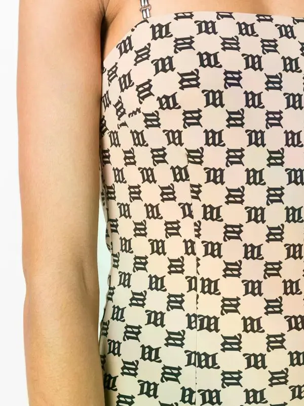 MISBHV Monogram-print Minidress - Neutrals