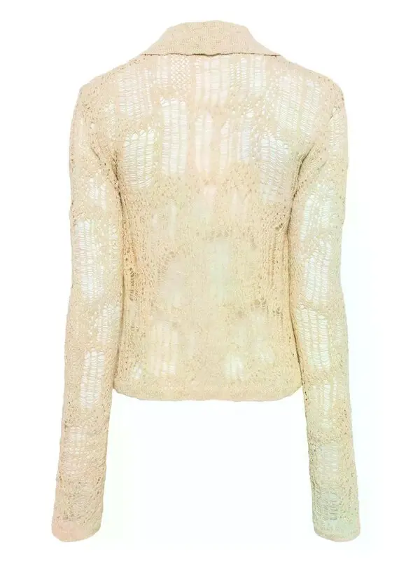 SYSTEM Distressed Open-knit Cardigan