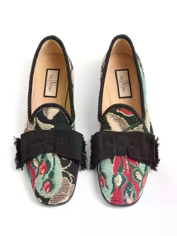 Valentino Garavani Jacquard Loafers With Bow Detail