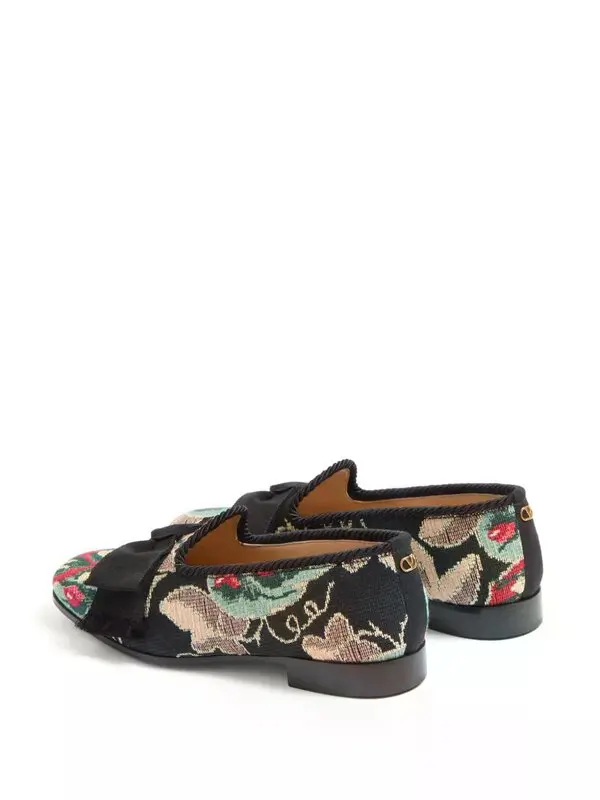 Valentino Garavani Jacquard Loafers With Bow Detail
