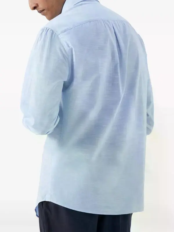 Brunello Cucinelli Long-sleeve Cotton Shirt - Blue