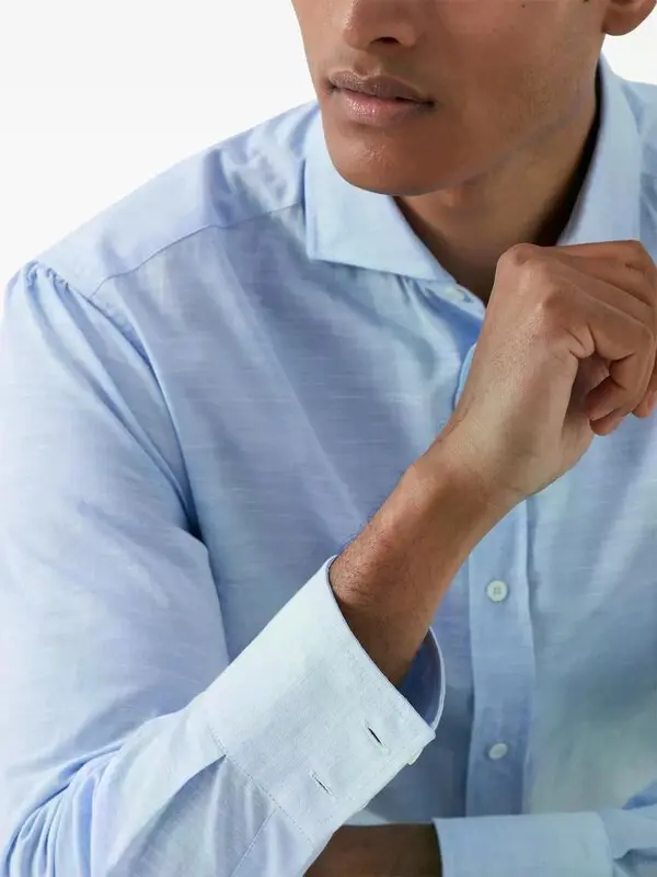 Brunello Cucinelli Long-sleeve Cotton Shirt - Blue