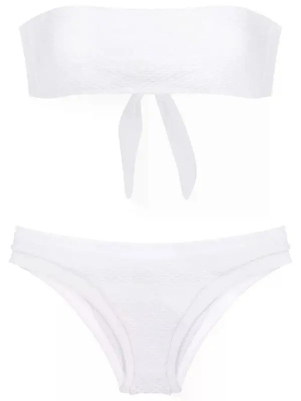 AMIR SLAMA Textured Bandeau Bikini - White