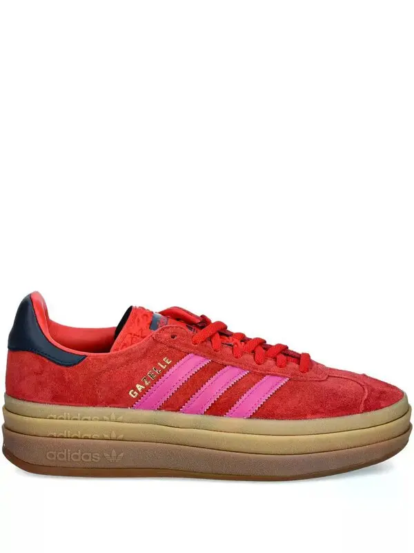 Adidas Gazelle Bold Suede Platform Sneakers - Red